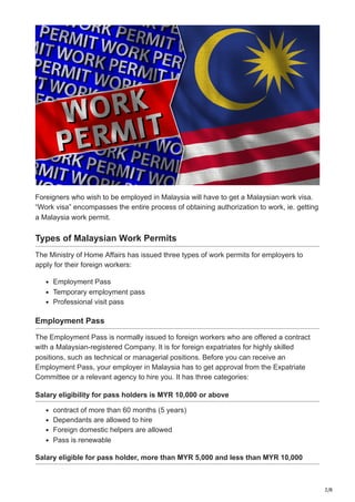 Requirements to hire foreign workers in Malaysia.pdf | Job Market | Economy