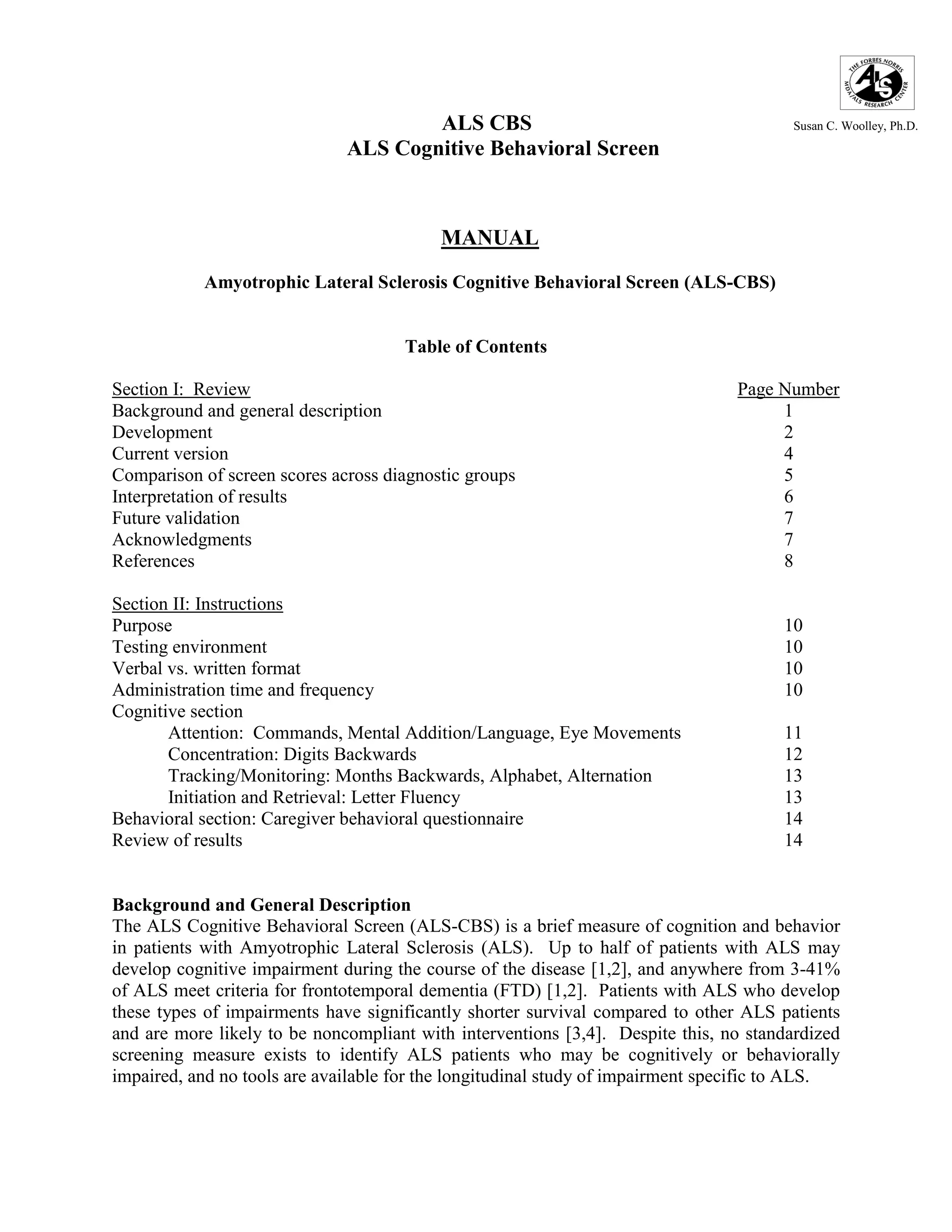 ALS CBS Manual Instructions - Revised | PDF