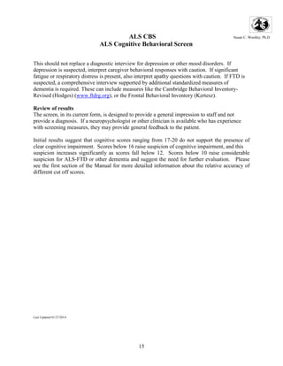 ALS CBS Manual Instructions - Revised | PDF