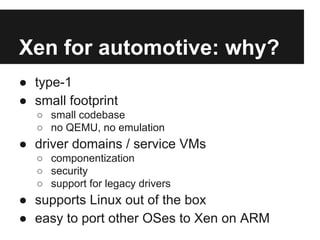 ALSF13: Xen on ARM - Virtualization for the Automotive Industry - Stefano Stabellini, Citrix | PDF