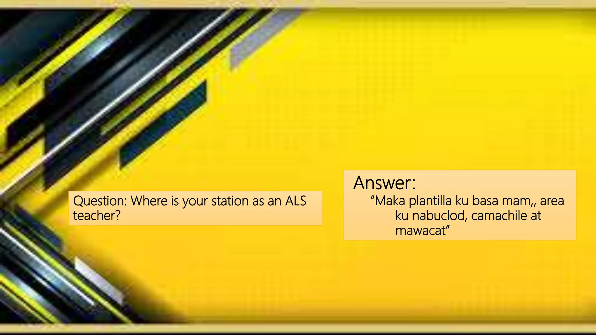 SHORT INTERVIEW with ALS TEACHER | PPTX