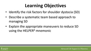Obstetrics slide on shoulder dystocia and management | PDF