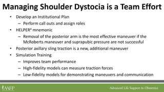 Obstetrics slide on shoulder dystocia and management | PDF