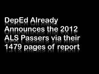 ALS passers | PPT