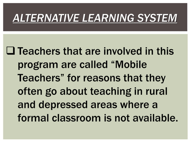 Alternative Learning System | PPTX