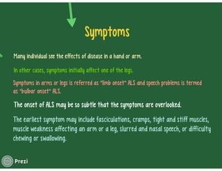 Amyotrophic lateral sclerosis (ALS) | PPT