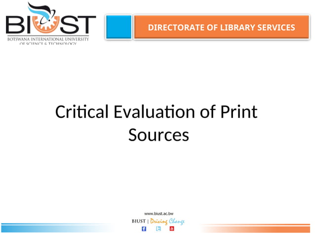 ALSS Session 4 - Evaluating Information Sources.ppt
