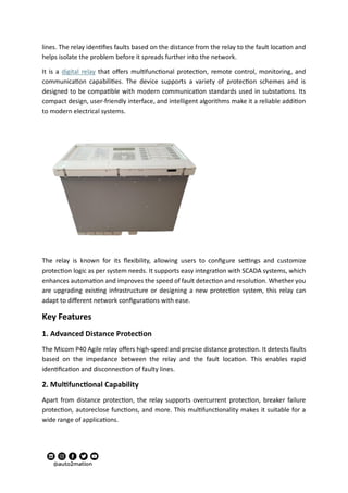 Alstom Micom P40 Agile Distance Relay Transmitter | PDF