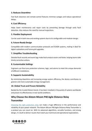 Alstom Micom P40 Agile Distance Relay Transmitter | PDF