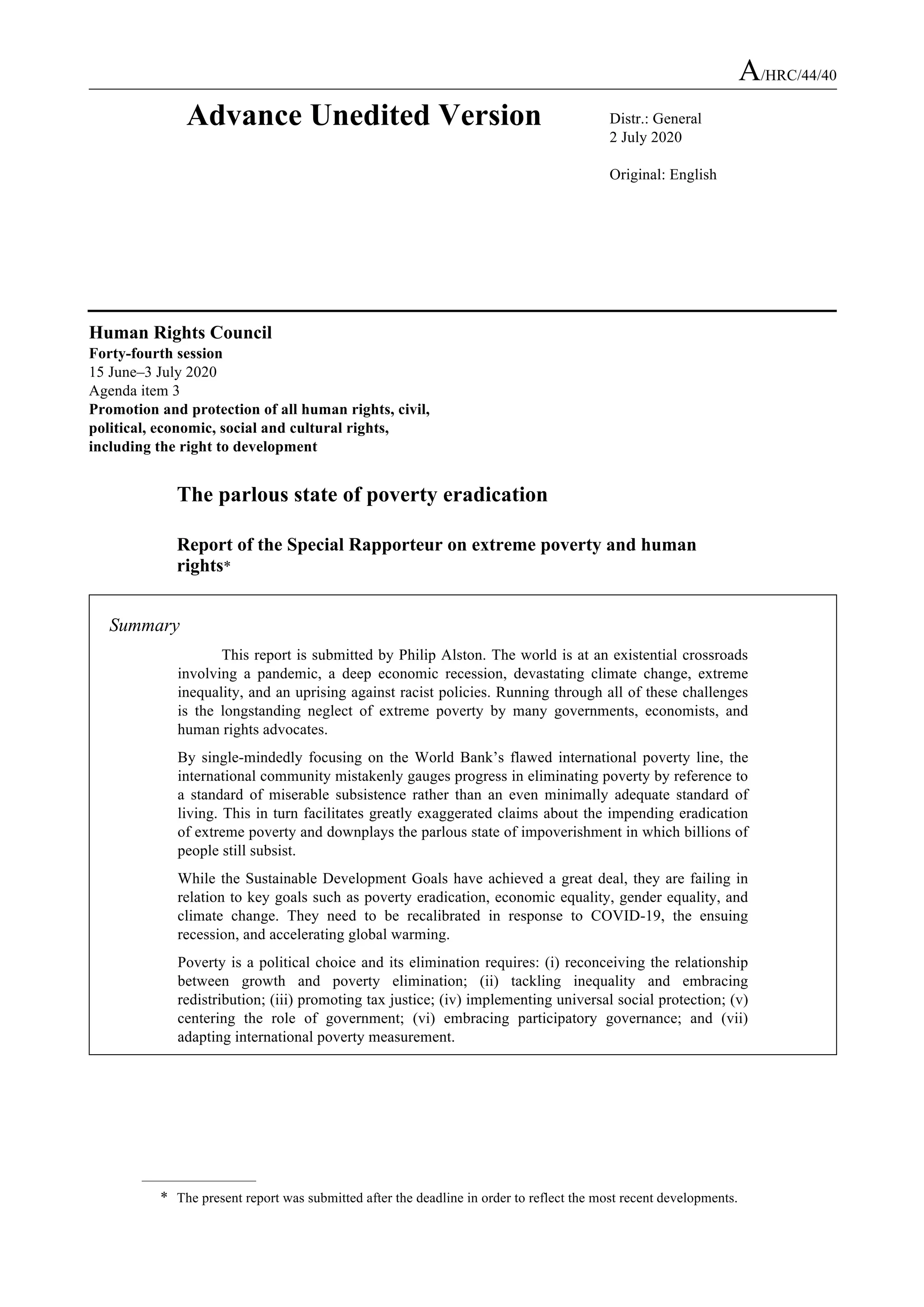 Alston poverty-report-final | PDF | Debated Sensitive Social Issues ...