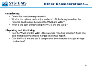Warehouse Control System vs. Warehouse Management System | PPT