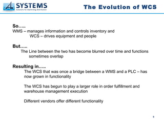 Warehouse Control System vs. Warehouse Management System | PPT