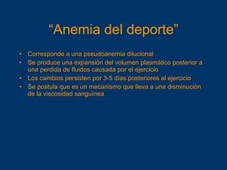 Alteraciones hematológicas en el ejercicio | PPT