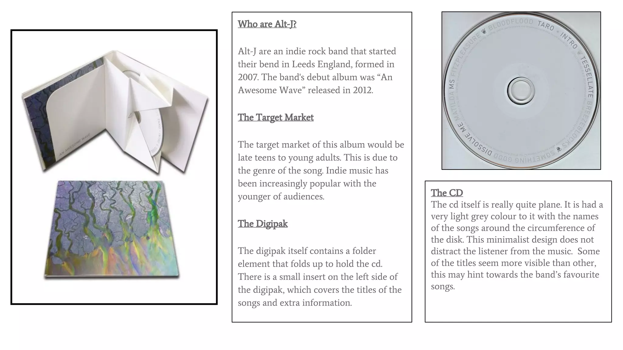 Alt j - an awesome wave, digipak deconstruction | PPT