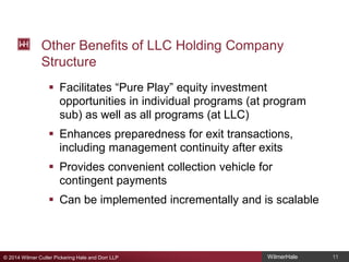 Alternative Structures for Life Sciences Companies: The LLC Holding ...