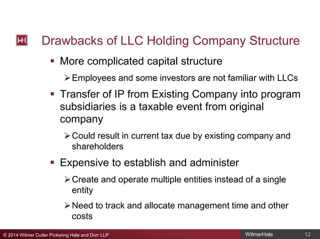 Alternative Structures for Life Sciences Companies: The LLC Holding ...