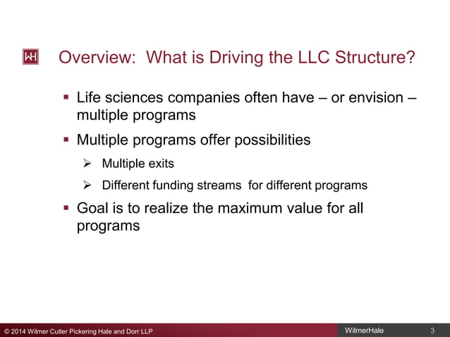 Alternative Structures for Life Sciences Companies: The LLC Holding ...