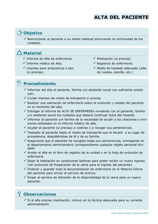Alta del paciente | PDF
