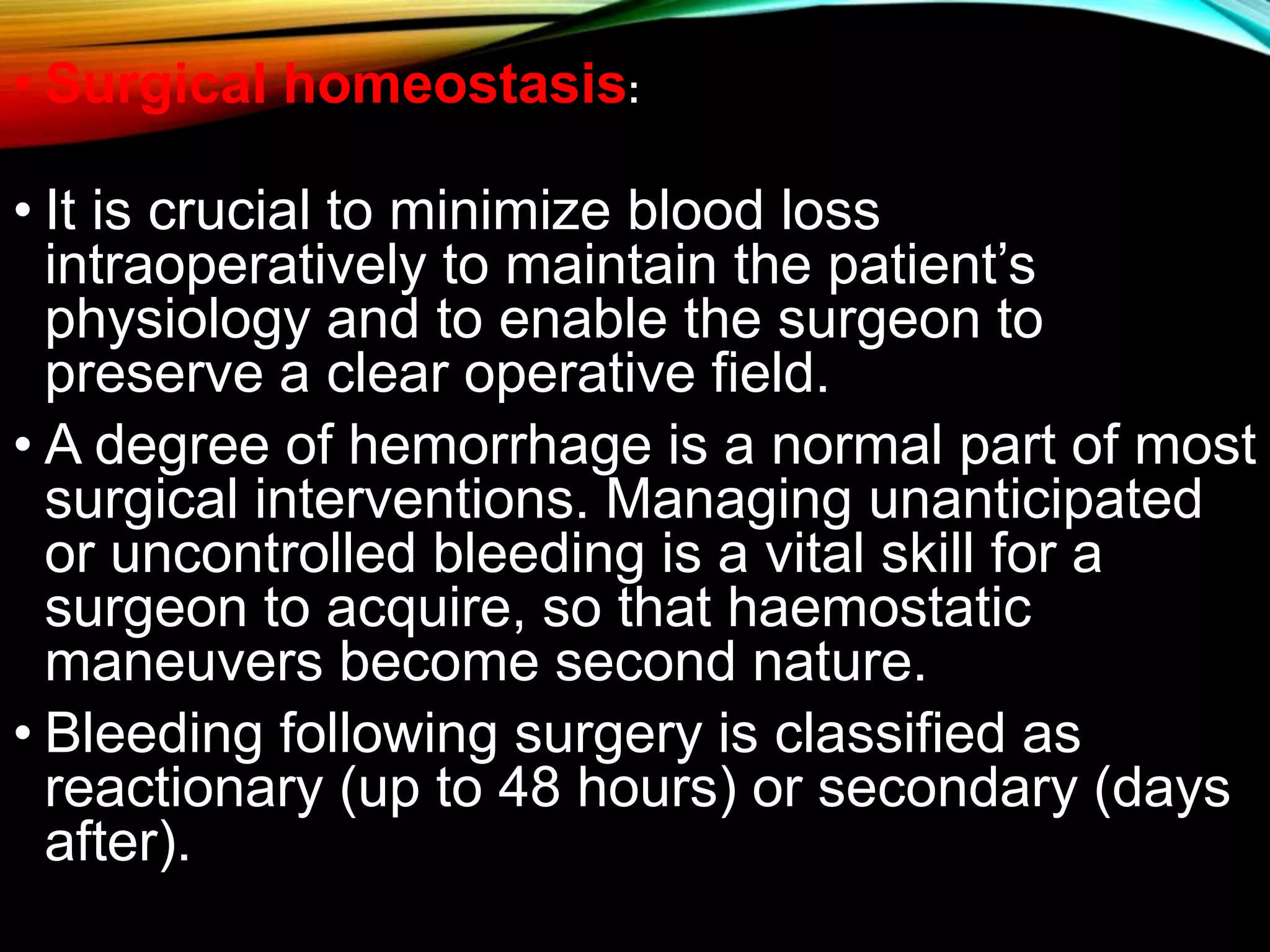 Perioperative bleeding and Hemostasis | PPTX