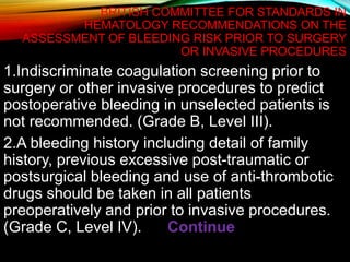Perioperative bleeding and Hemostasis | PPTX