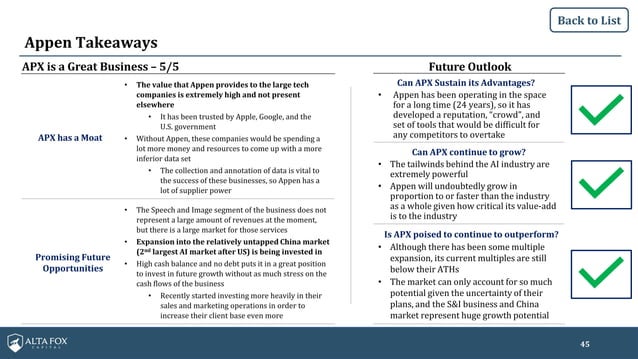 Alta Fox The Makings of a Multibagger 2020 | PPT