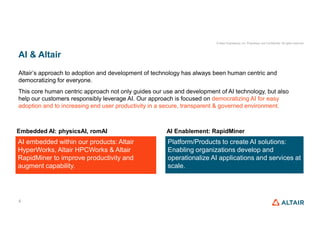 AI & Altair Altair’s approach to adoption and development of technology ...