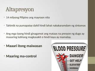 Altapresyon - a discussion about hypetension | PPTX