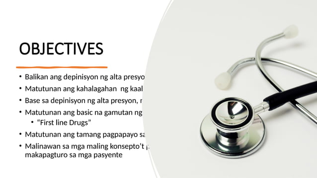 ALTAPRESYon management adults guidelines tagalog | PPTX