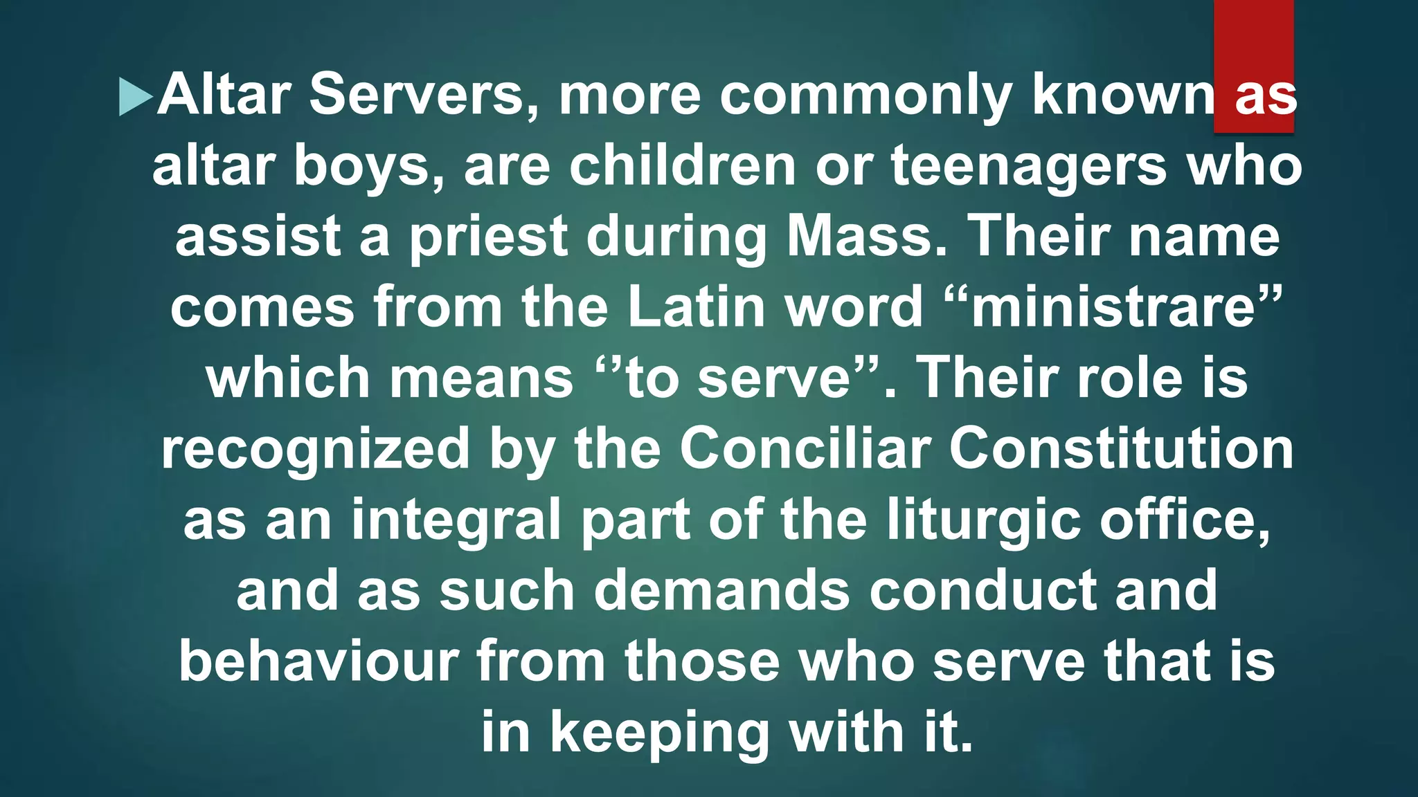 Altar server.pptx by: Jose Pauya Jr. | PPTX