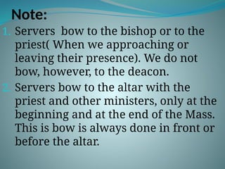 Procedures in Serving (Formation Rites of Altar Server) | PPTX
