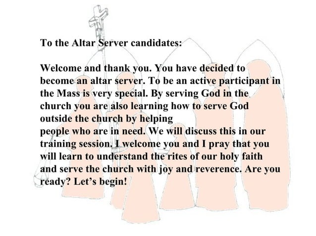 Altar Server Training St Joseph Parish | PPT
