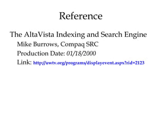 Alta vista indexing and search engine | PPT