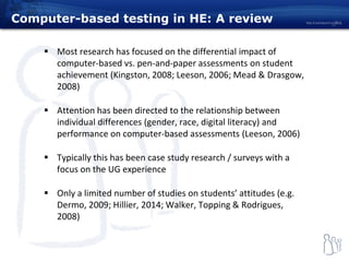 Engaging learners in computer-based summative exams: Reflections on a ...