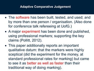 From a thousand learners to a thousand markers: Scaling peer feedback with Adaptive Comparative ...