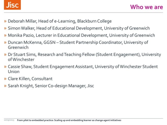 Jisc Change Agents Network ALT-C | PPT