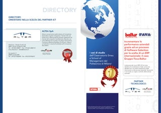 ALTEA BU INFOR SuccessStory BALTUR FAVA ERP Infor LN | PDF