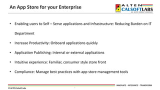 Alten calsoft labs enterprise app store framework | PDF