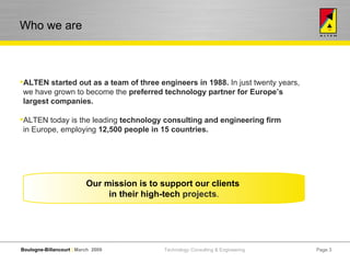 Alten Corporate | PPT | Management Consulting Industry | Industries