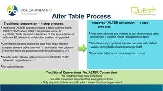 Leverage alter table conversions methodology to alter your upgrade ...