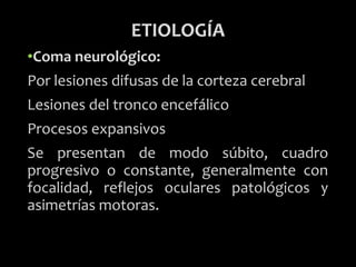 Alteraciones de la conciencia estupor y coma | PPT