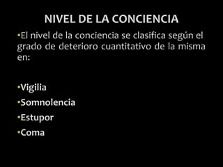 Alteraciones de la conciencia estupor y coma | PPT