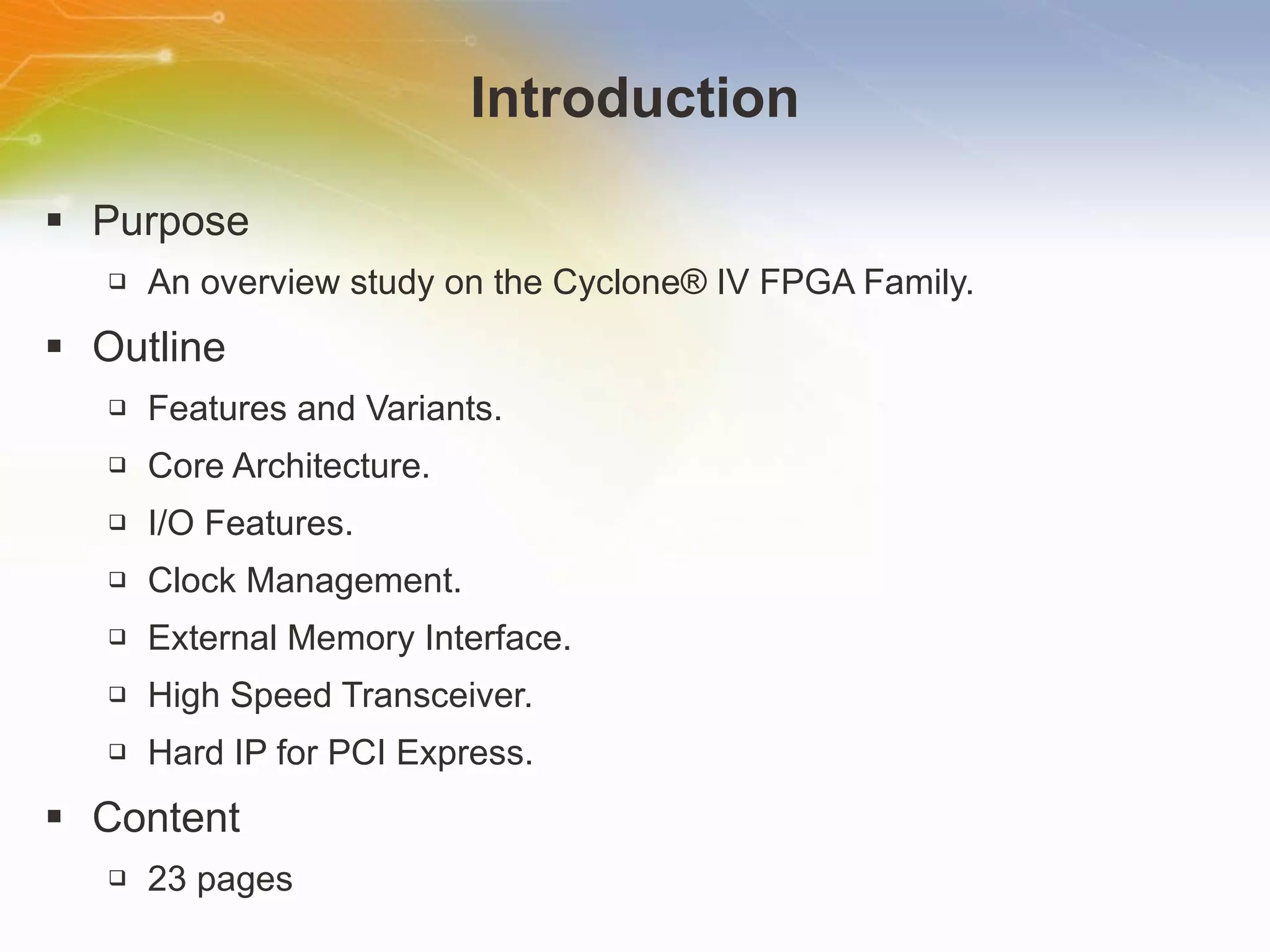 Cyclone IV FPGA Device | PPT