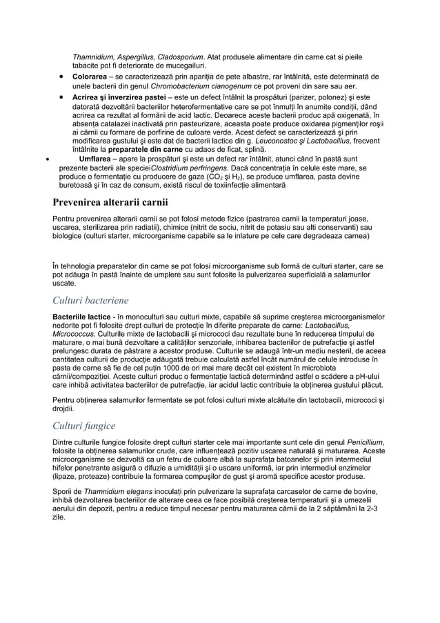 Alterarea carnii | DOC