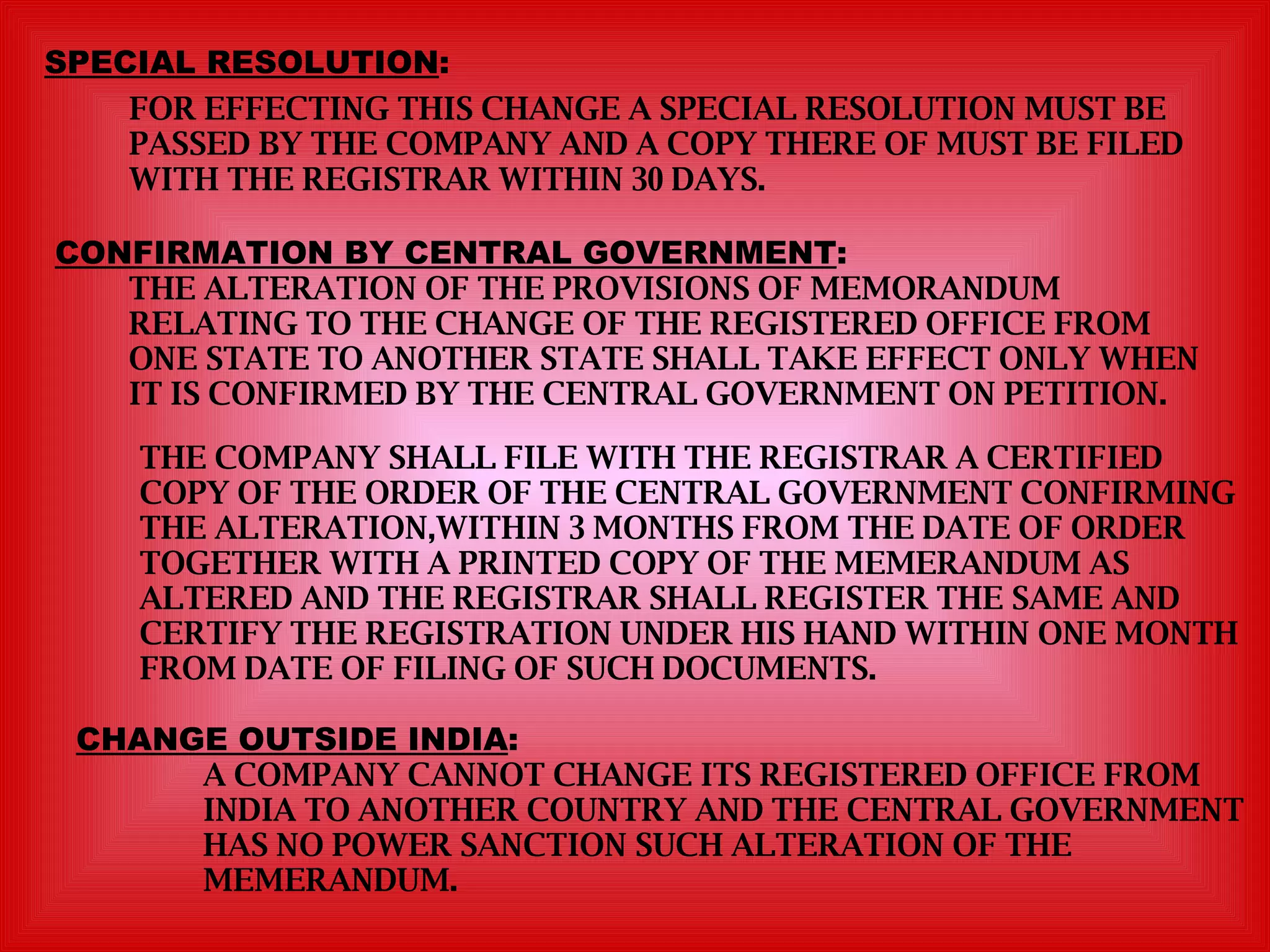 Alteration Of Memorandom Of Association Company Law | PPT