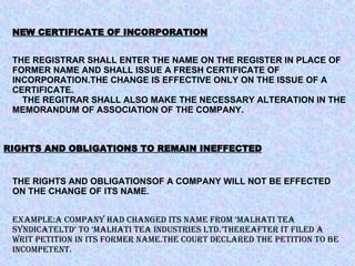 Alteration Of Memorandom Of Association Company Law | PPT