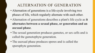 Alteration of generations in bryophytes | PPTX