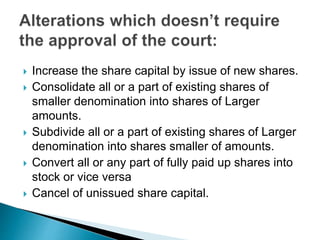 Alteration of share capital | PPT