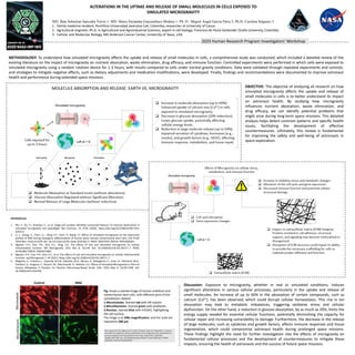 ALTERATIONS IN THE UPTAKE AND RELEASE OF SMALL MOLECULES IN CELLS EXPOSED TO SIMULATED ...
