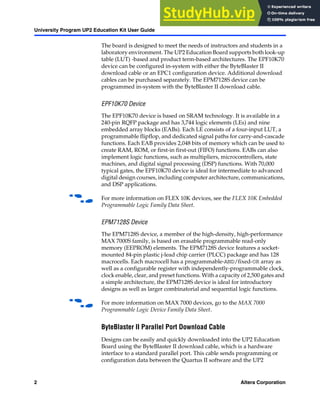 Altera UP2 Education Kit Manual | PDF