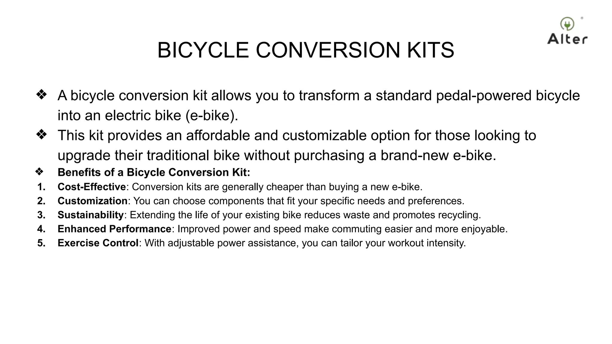 ALTER BIKES-BICYCLE CONVERSION KITS.pptx